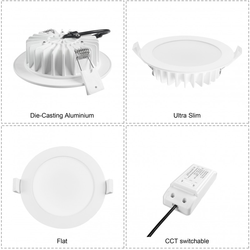 Downlights - 12W - 90mm Cut